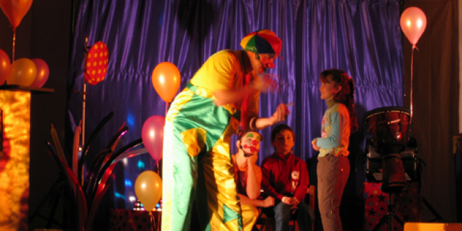 Duo de clowns pour enfants et Arbre de Noël